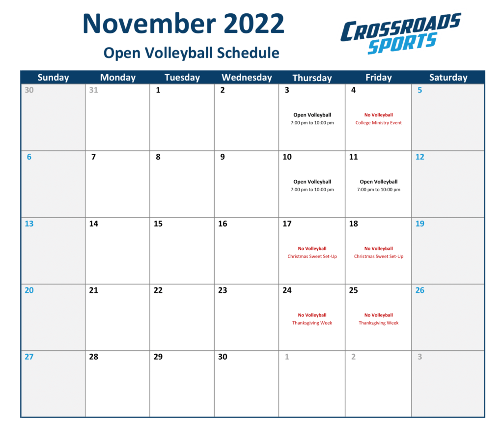 Adult Volleyball – Crossroads Sports